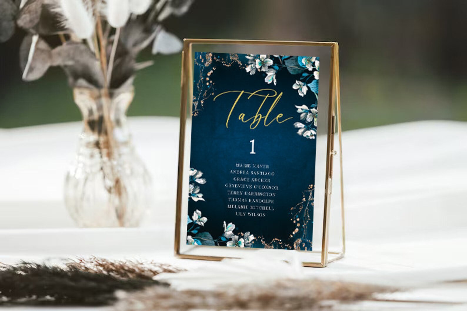 Sapphire Dusty Blue Wedding Table Number Template, Blue Minimalist ...
