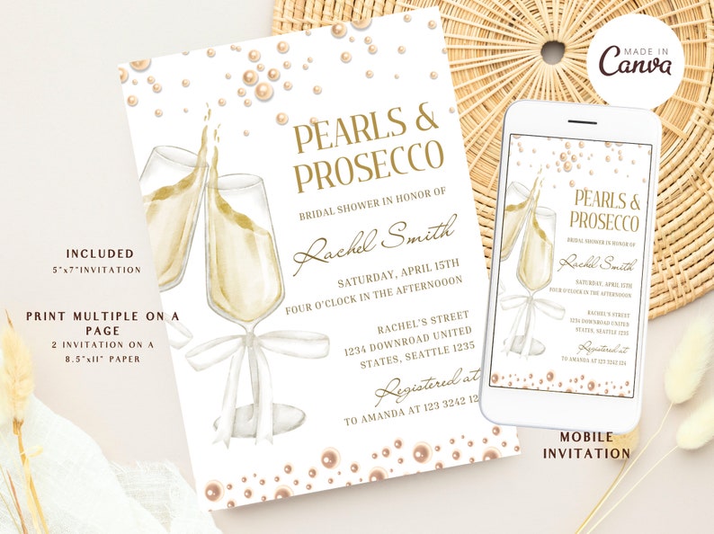 Pearls & Prosecco Bridal Wedding Shower, Prosecco Party, Pearls Bridal ...