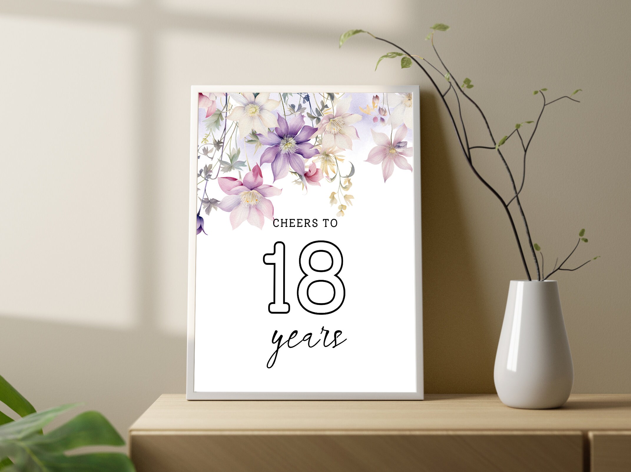 Cheers to 18th Birthday PRINTABLE Signs, 18th Party Decorations, Cheers ...