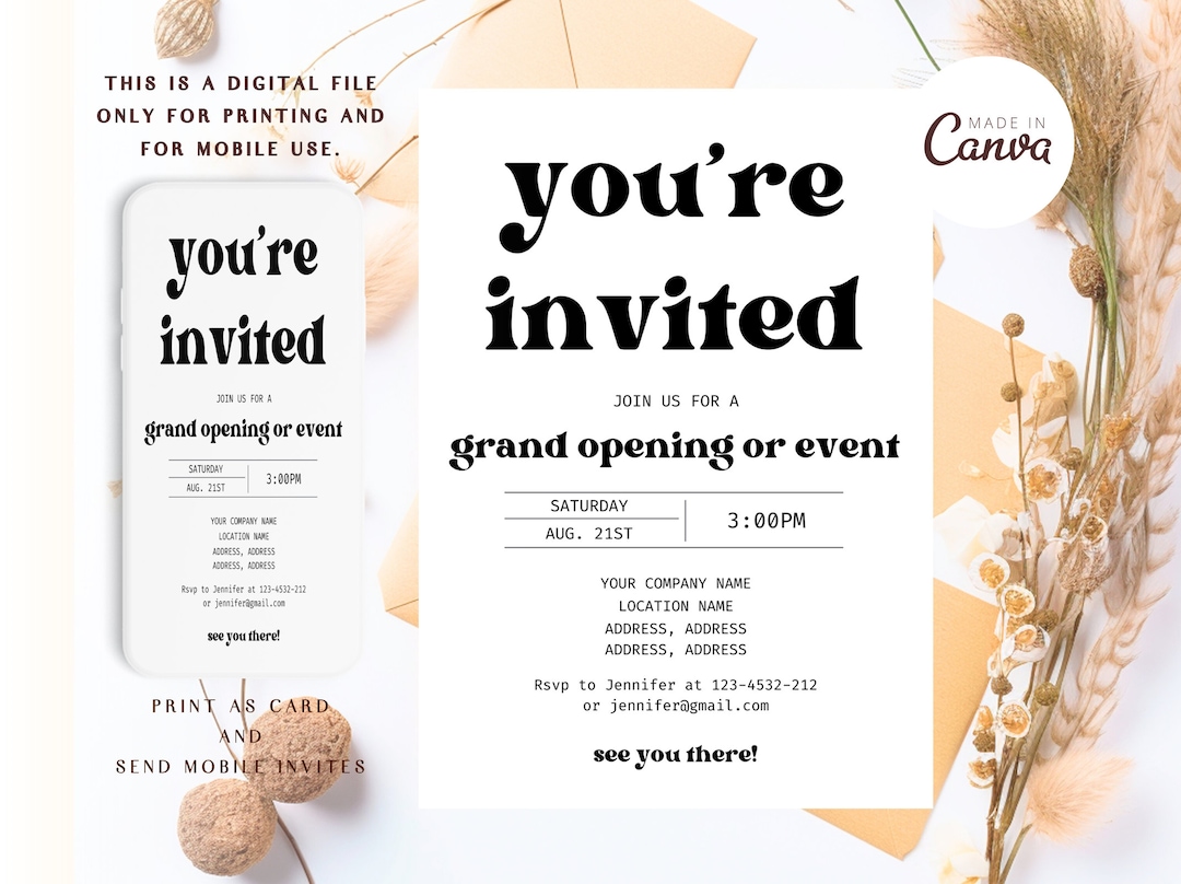 Modern Business Invitation, Minimalist Invitation, Special Event ...