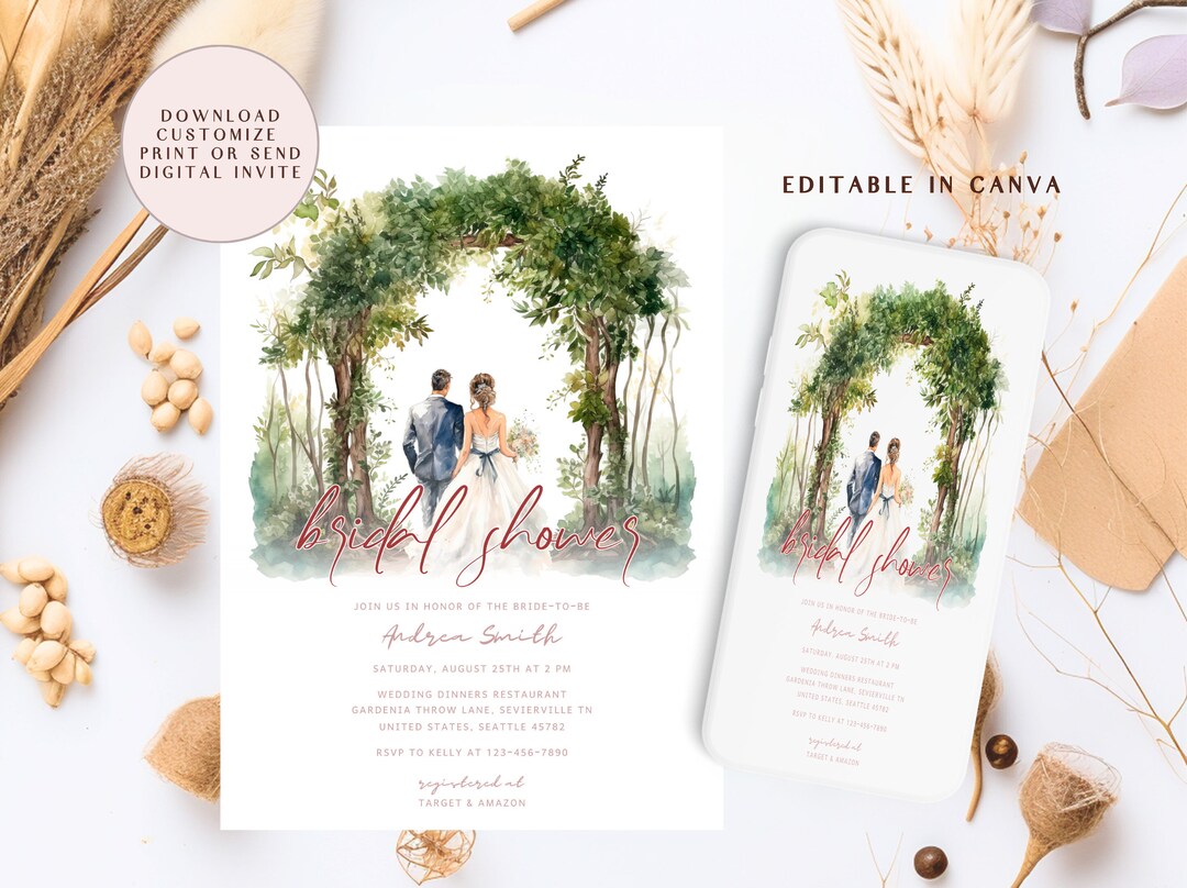 Bride Groom Bride Bridal Shower, Bridal Gown Suite Shower Invite, Blush ...