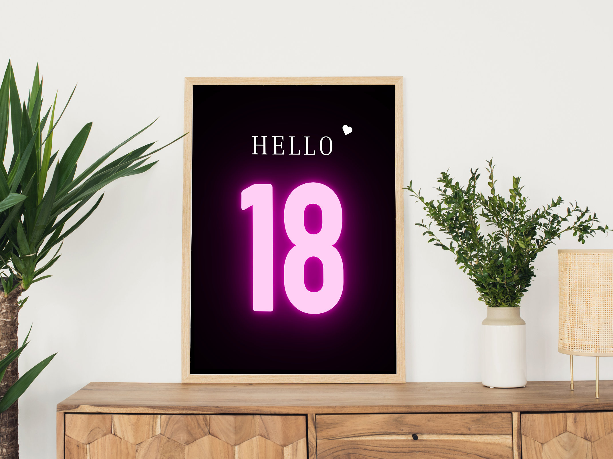 Hello 18th Birthday Decorations Hot Pink Pirnable Signs Neon Pink Black ...