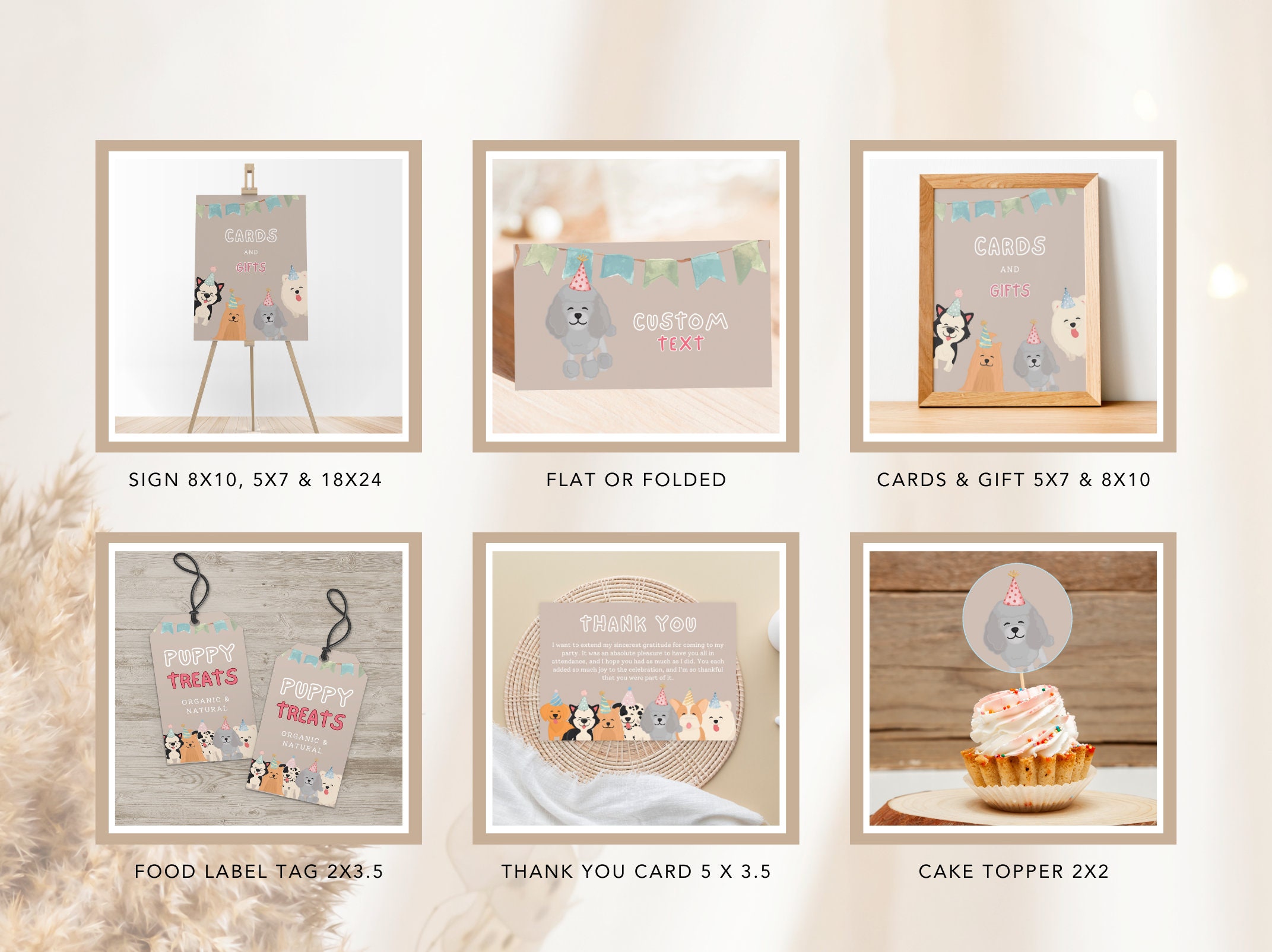 Editable Dog Birthday Invitation Bundle Puppy Pawty Party Pack Puppy ...