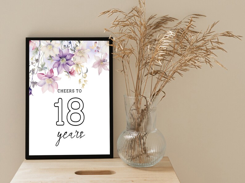 Cheers to 18th Birthday PRINTABLE Signs, 18th Party Decorations, Cheers ...