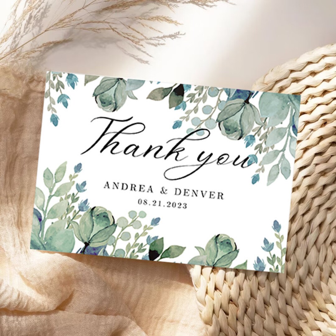 Eucalyptus Wedding Thank You Template, Eucalyptus, Greenery Wedding ...