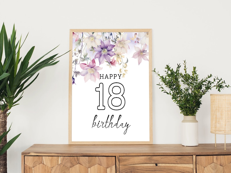 Happy 18th Birthday PRINTABLE Signs, 18th Party Decorations, Happy 18th ...