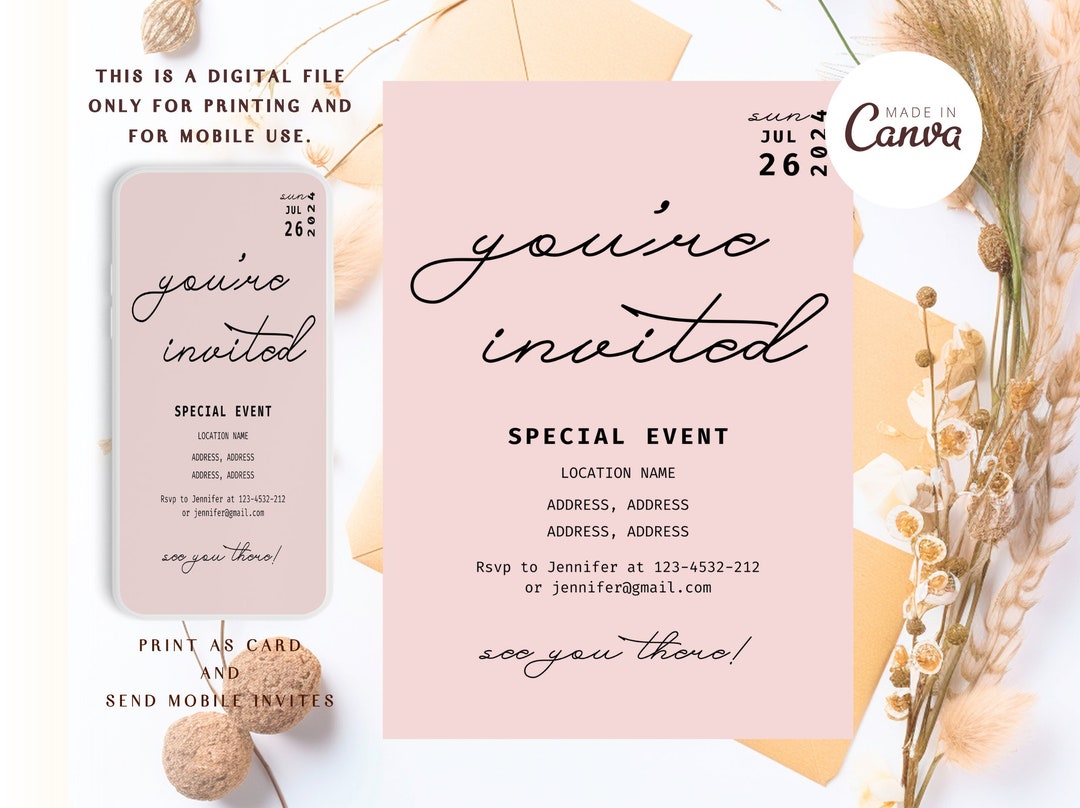 Minimalist, You're Invited Invitation, Modern Business Invitation ...