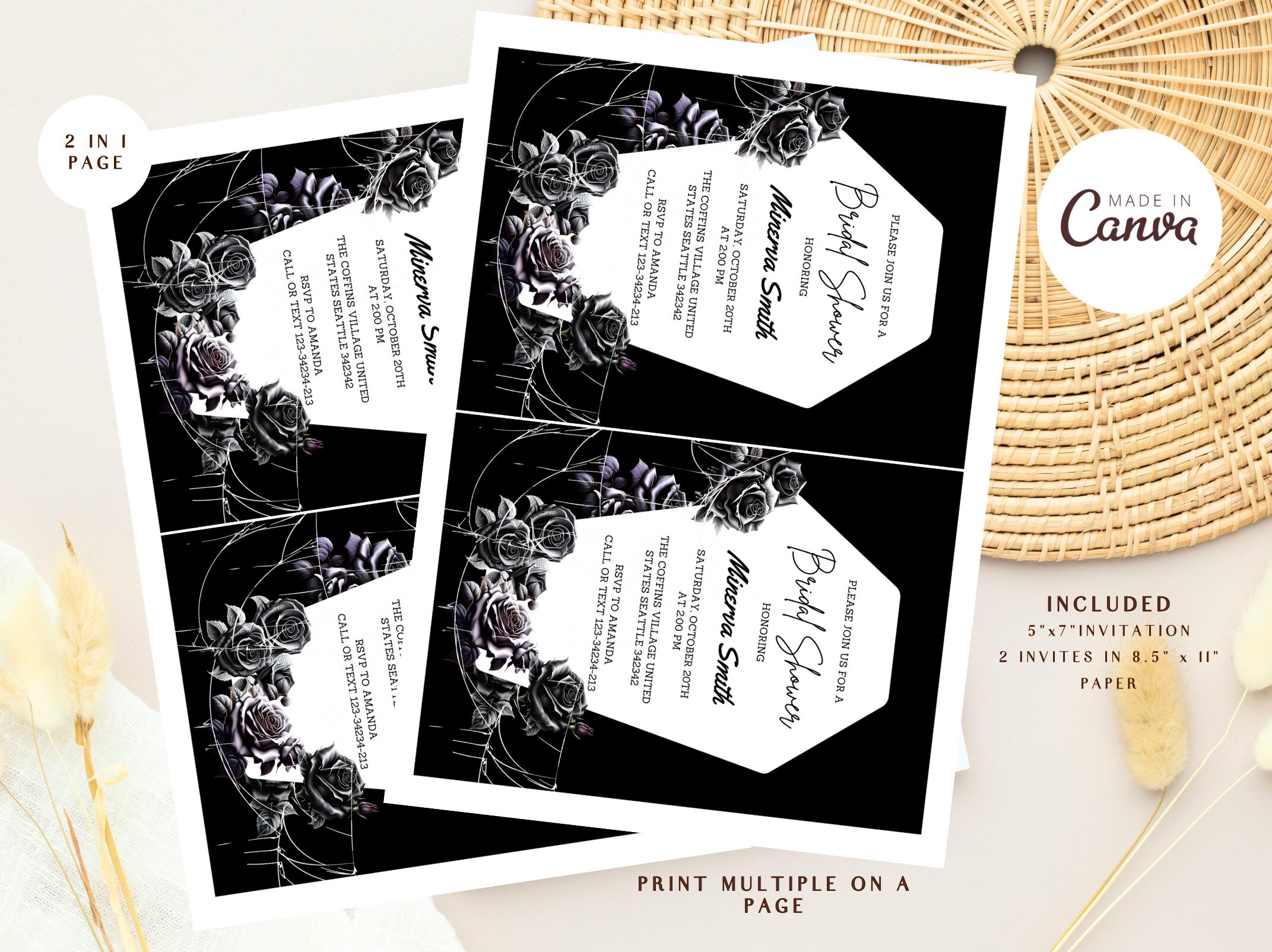 Coffin Gothic Couples Bridal Shower, Halloween Bridal Shower Invitation ...