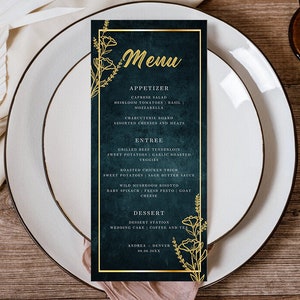 Dusty Green Classy Wedding Menu Template, Classy Wedding Menu Card ...
