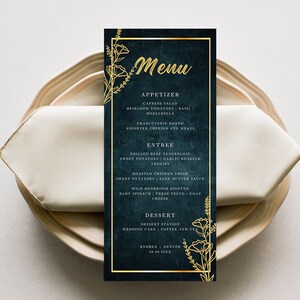 Dusty Green Classy Wedding Menu Template, Classy Wedding Menu Card ...