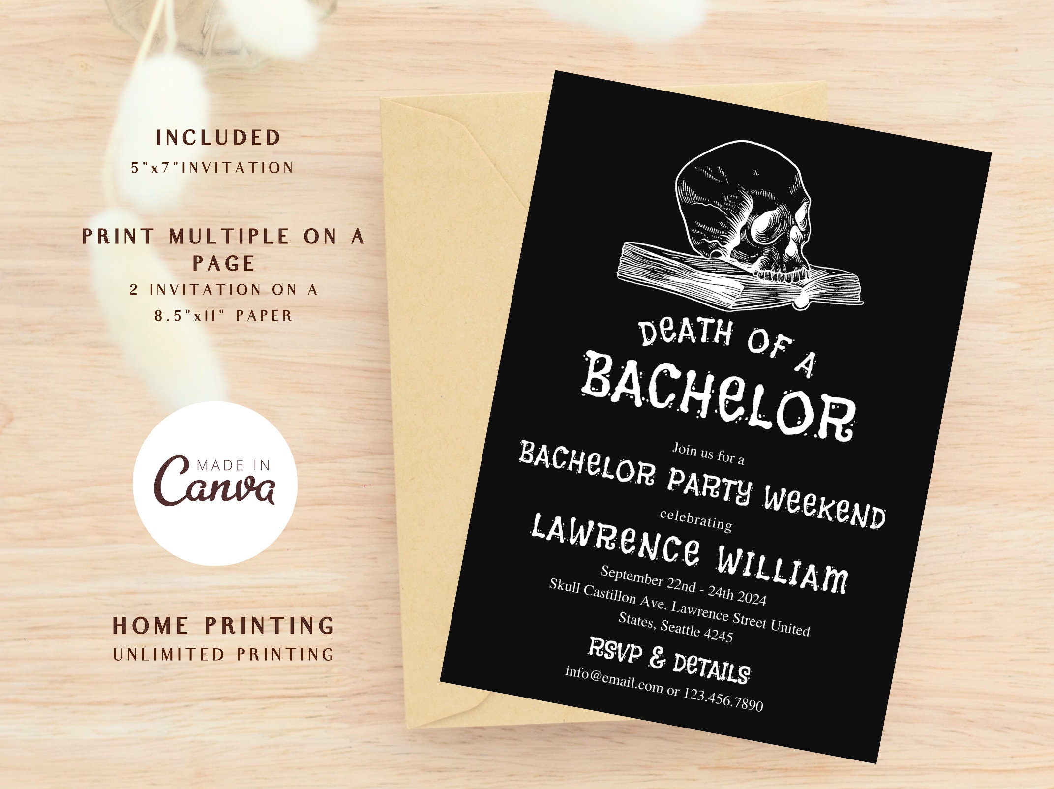 Death of A Bachelor, Til Death O Us Party, Noir Bachelor Party, RIP ...