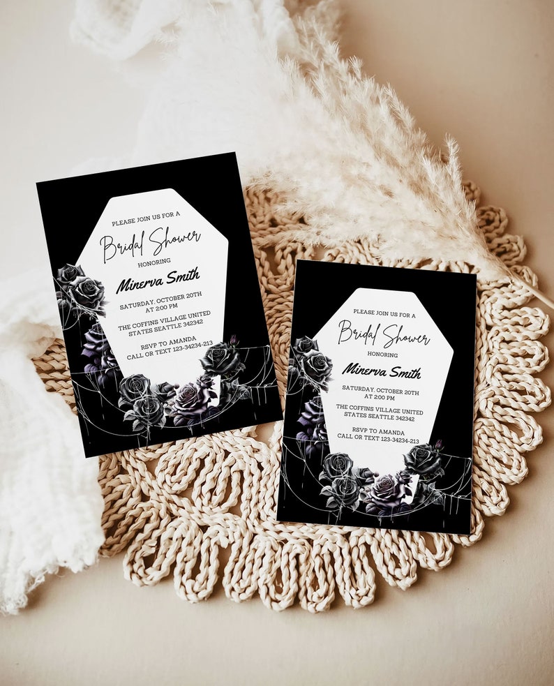 Coffin Gothic Couples Bridal Shower, Halloween Bridal Shower Invitation ...