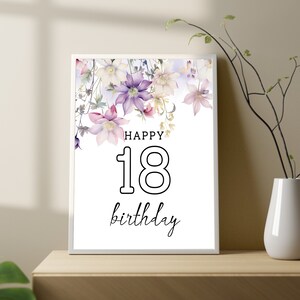 Happy 18th Birthday PRINTABLE Signs, 18th Party Decorations, Happy 18th ...