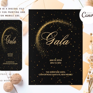 Editable Gala Invitation Template, Black Tie Event Invitation, Formal ...