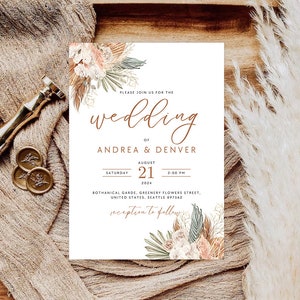 Bohemian Wedding Invitation, Boho Wedding, Boho Wedding Invitation ...