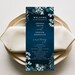 Floral Navy Wedding Program, Order of Events, Navy Blue Wedding ...