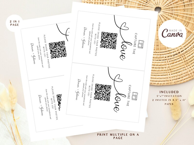 Editable Capture the Love Qr Code Invitation, Wedding Qr Code, Qr Code ...