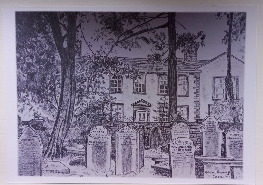 Haworth Parsonage Pencil Drawing Art Print or Greetings Card - Etsy