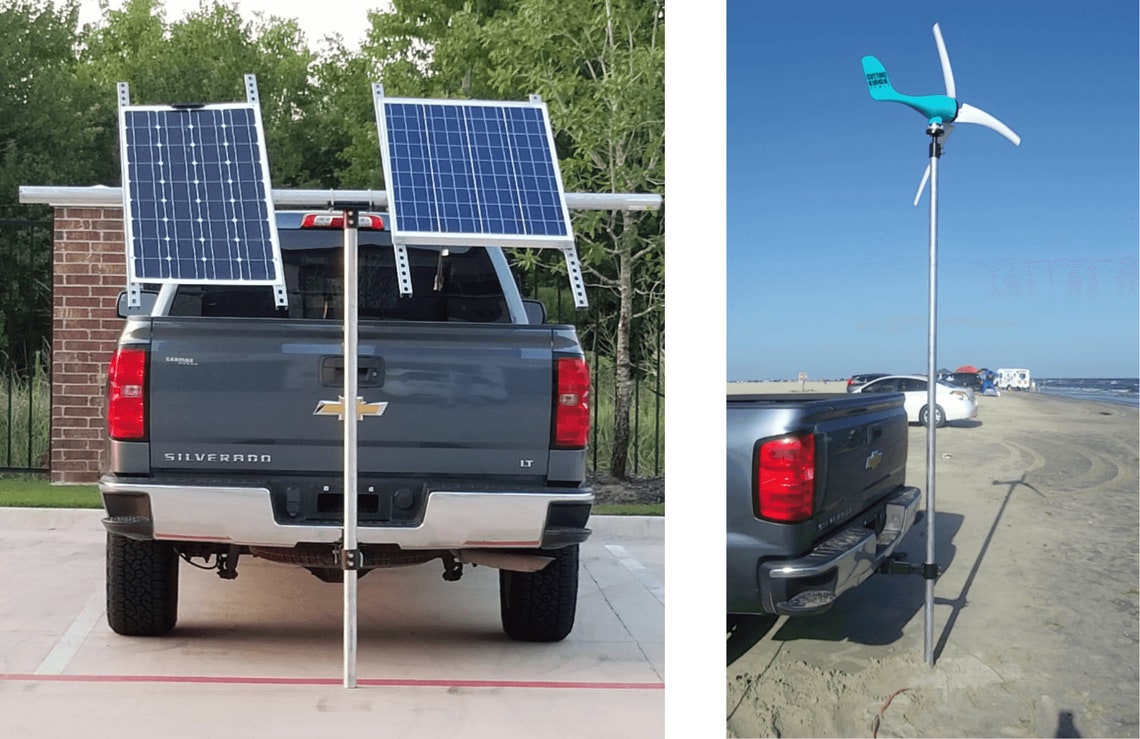 Wind Turbine Solar Panel Mount RV / Truck / Trailer Tow Hitch Portable ...