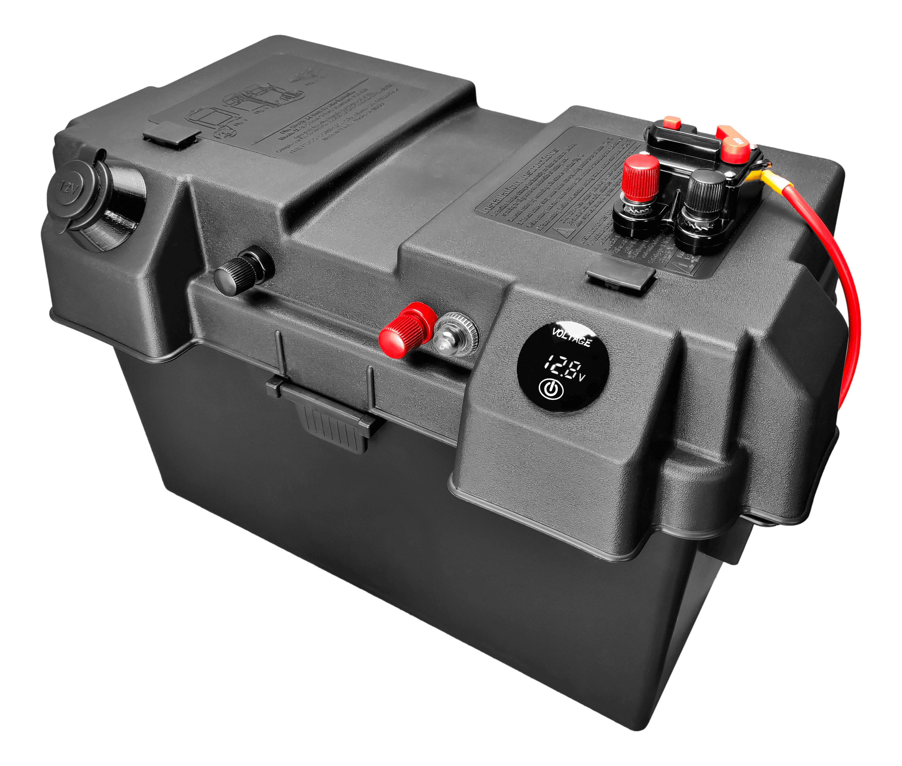 Trolling Motor Battery Box Power Center, 12V or 24V, With 60A Circuit ...