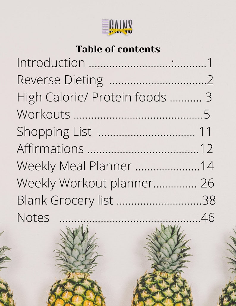 Petitegains Ultimate Weight Gain Planner - Etsy