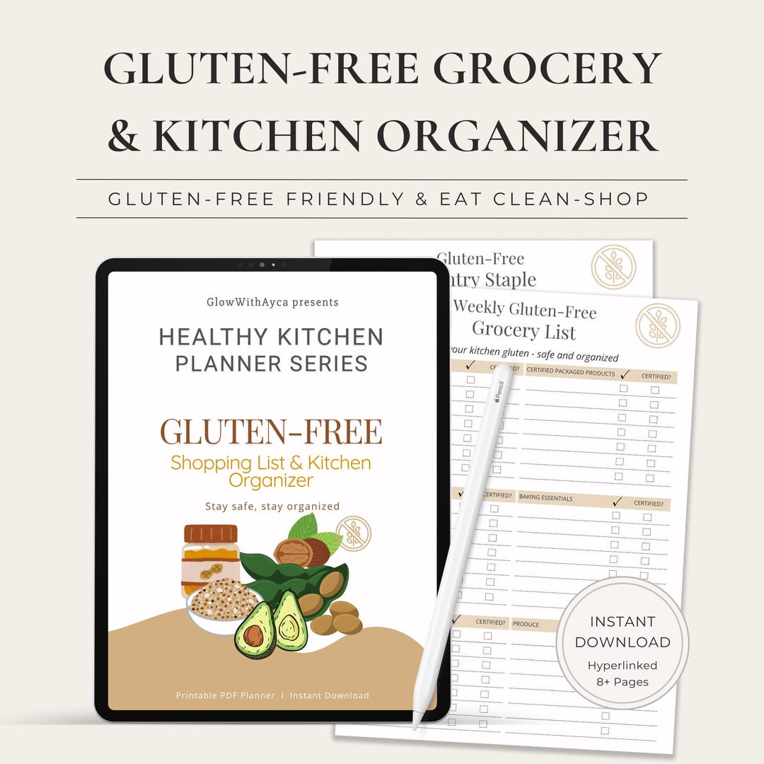 Gluten-free Grocery List & Pantry Organizer: Digital Meal Planner (PDF ...