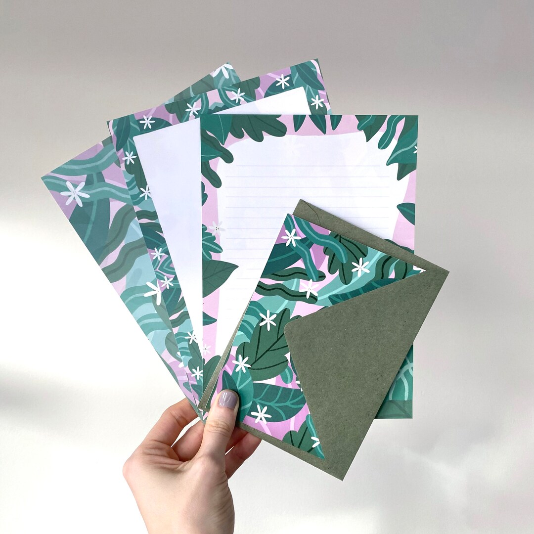 Botanical Stationery Set A5 Writing Paper A6 Postcards Envelopes - Etsy