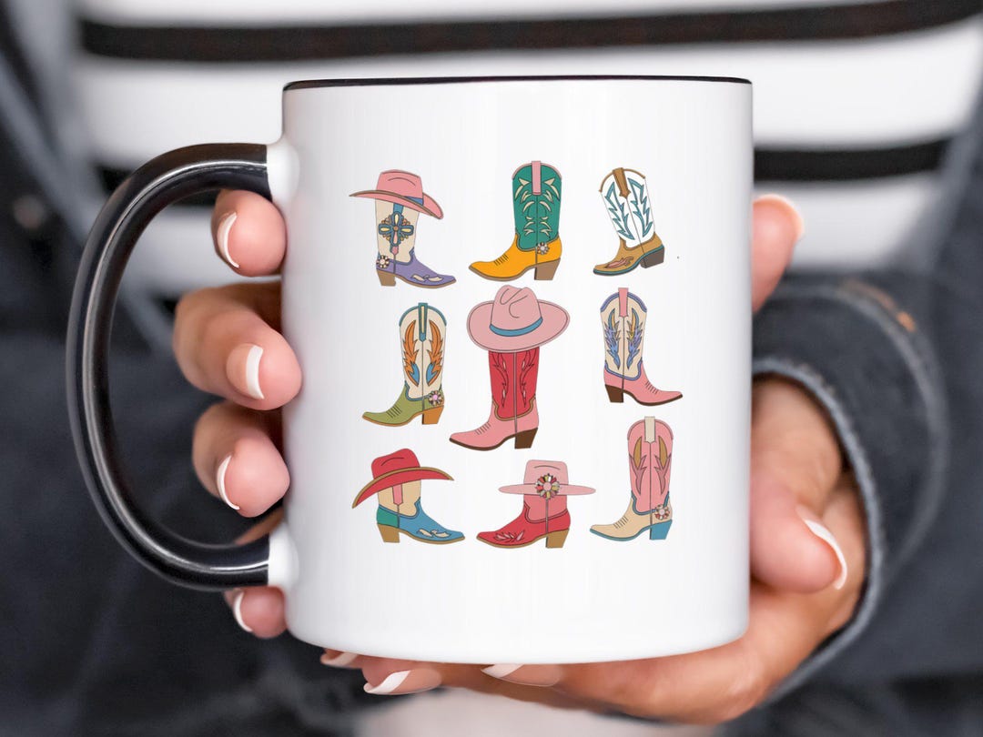 Vintage Cowboy Boot Mug, Western Themed Coffee Cup, Rustic Boot Design ...