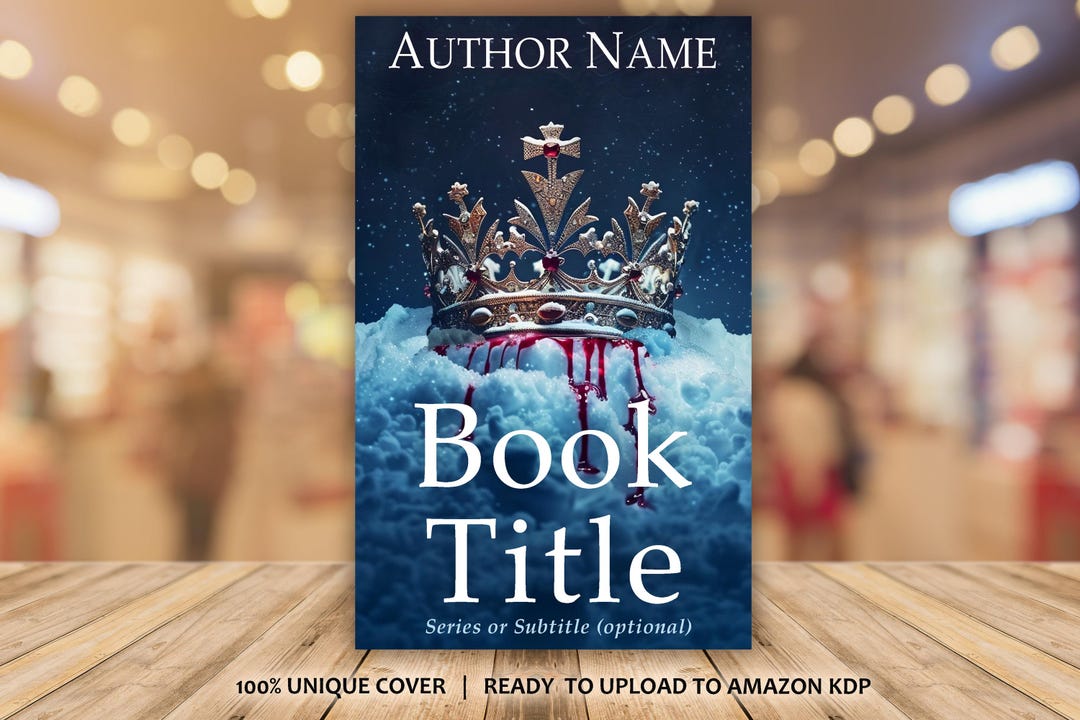 Queens Bloody Crown in Snow Premade Book Cover Design for Amazon KDP ...