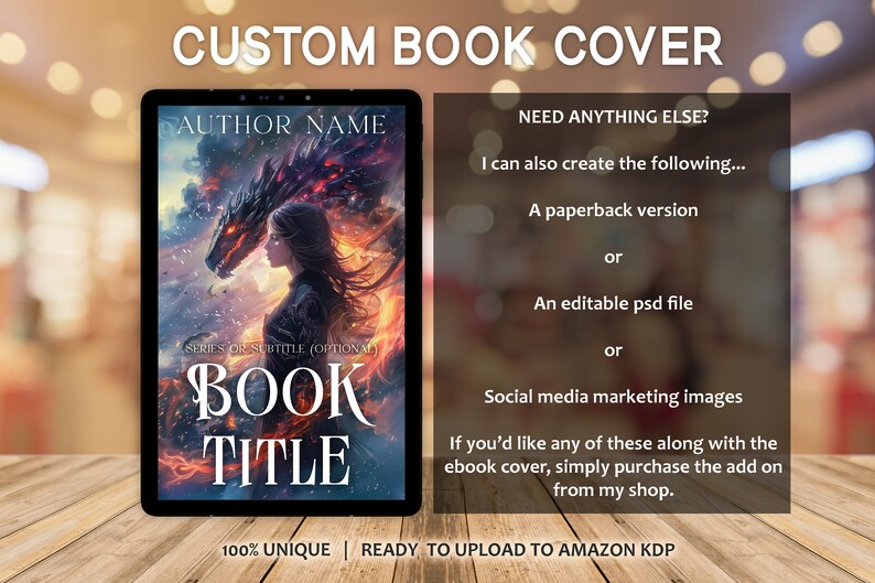 Custom Cover Design Premade Book Cover for Self Publishing on Amazon ...