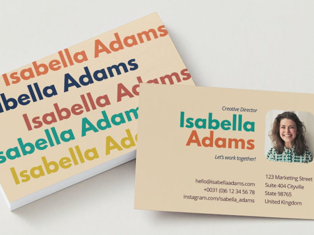 Digital Professional Business Card Template With Colorful Design - Etsy