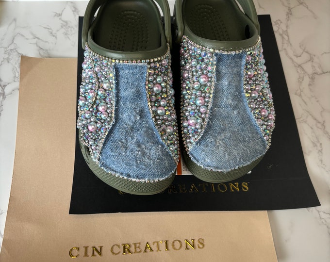 Jean Customized Crocs - Etsy