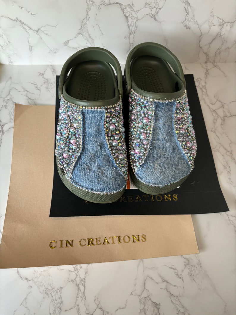 Jean Customized Crocs - Etsy