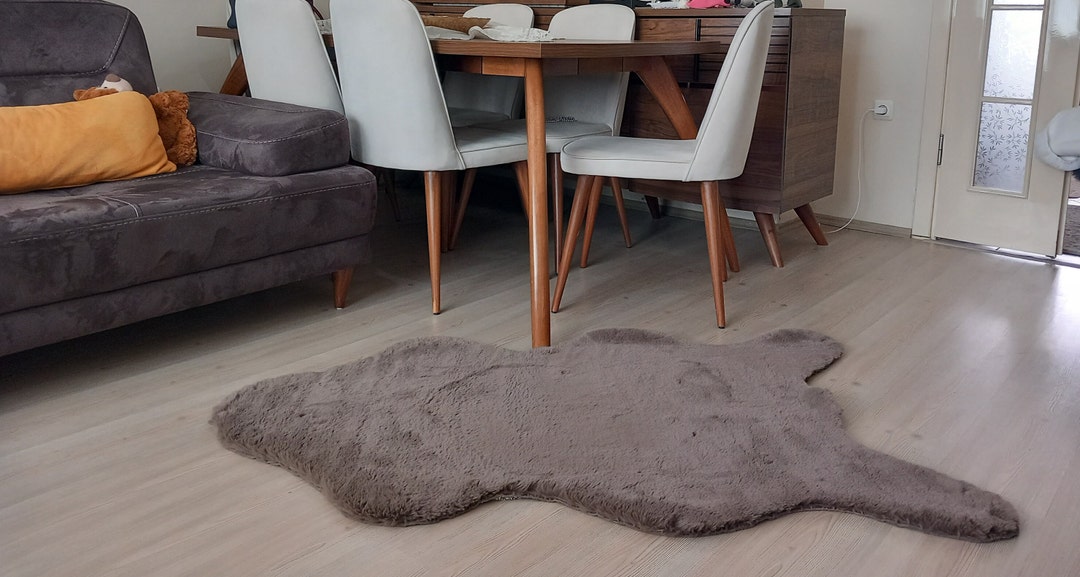 Soft and Sensational Synthetic Rabbit Fur Area Rugs / - Etsy