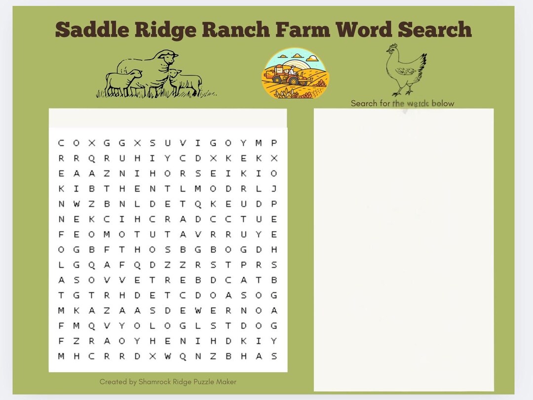 Farm-themed Word Search Puzzle | Printable Activity for All Ages ...