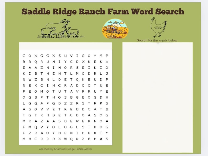 Farm-themed Word Search Puzzle | Printable Activity for All Ages ...