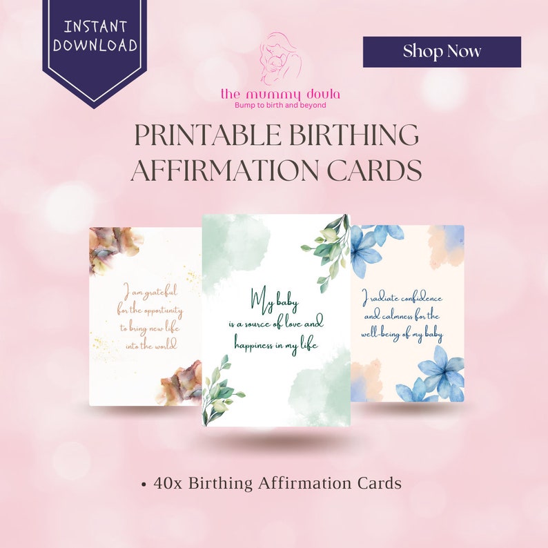 Printable Birthing Affirmation Cards - Etsy