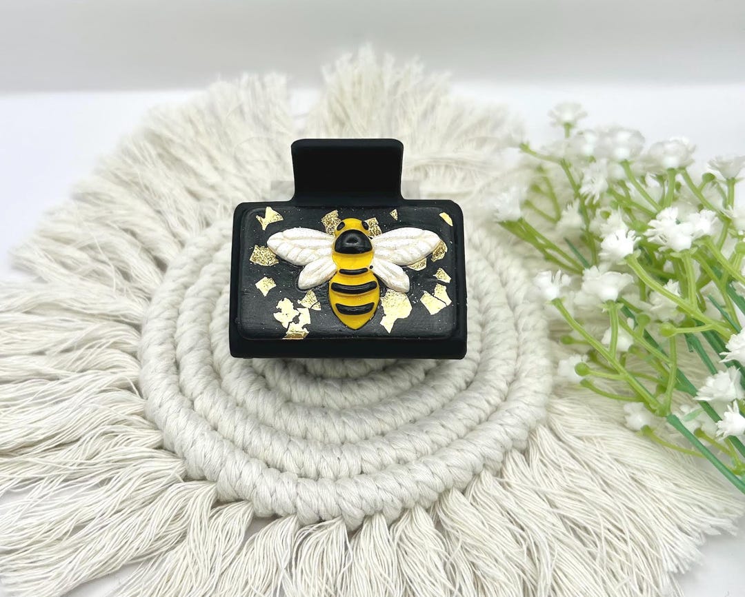 Bee Handmade Polymer Clay Small Hair Claw Clip | Handmade | Polymer ...