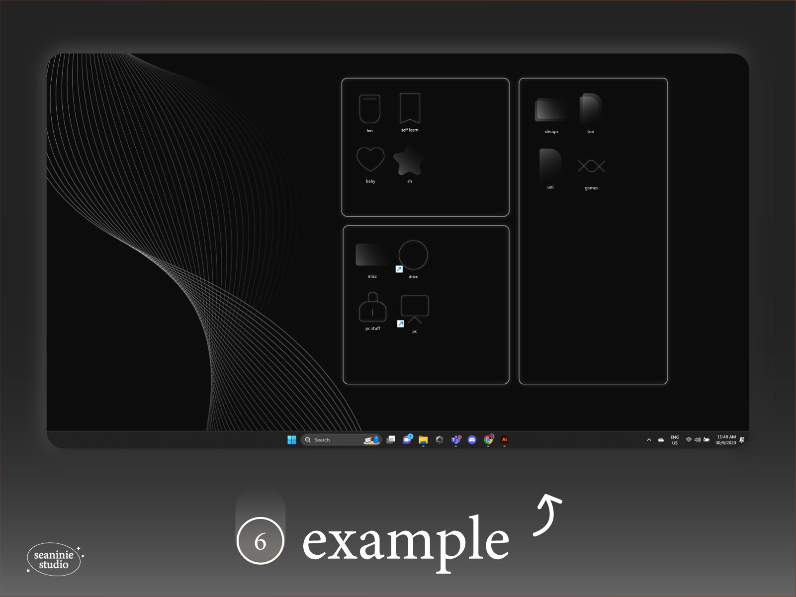Stylish Desktop Organizer Theme for Study Productivity / Dark Mode ...