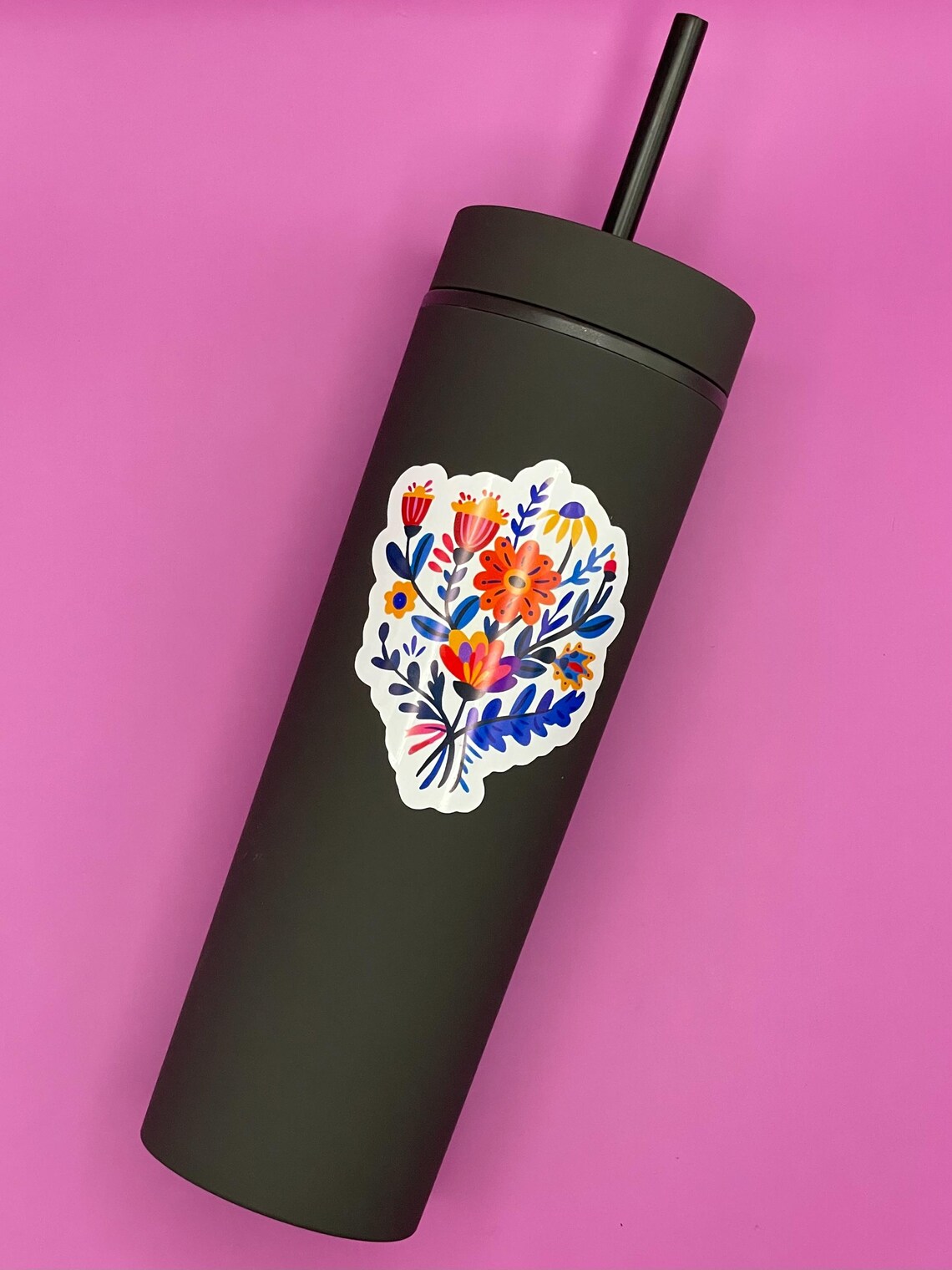 Cute Mexican Folk Art Floral Sticker, Otomi Art Floral Sticker, Cute ...