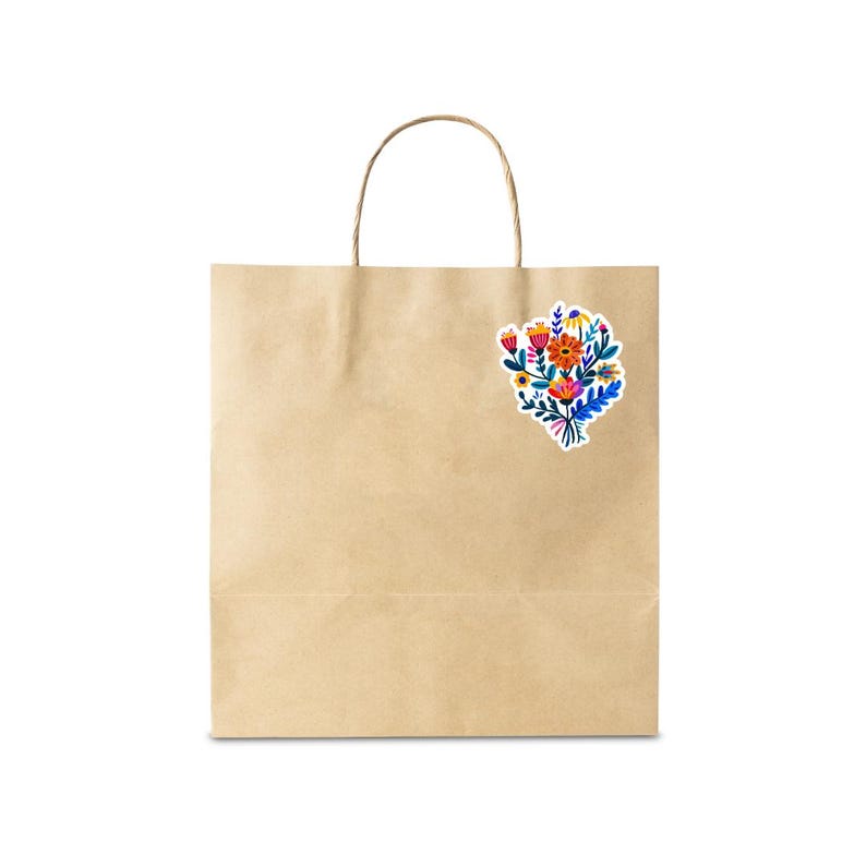 Cute Mexican Folk Art Floral Sticker, Otomi Art Floral Sticker, Cute ...