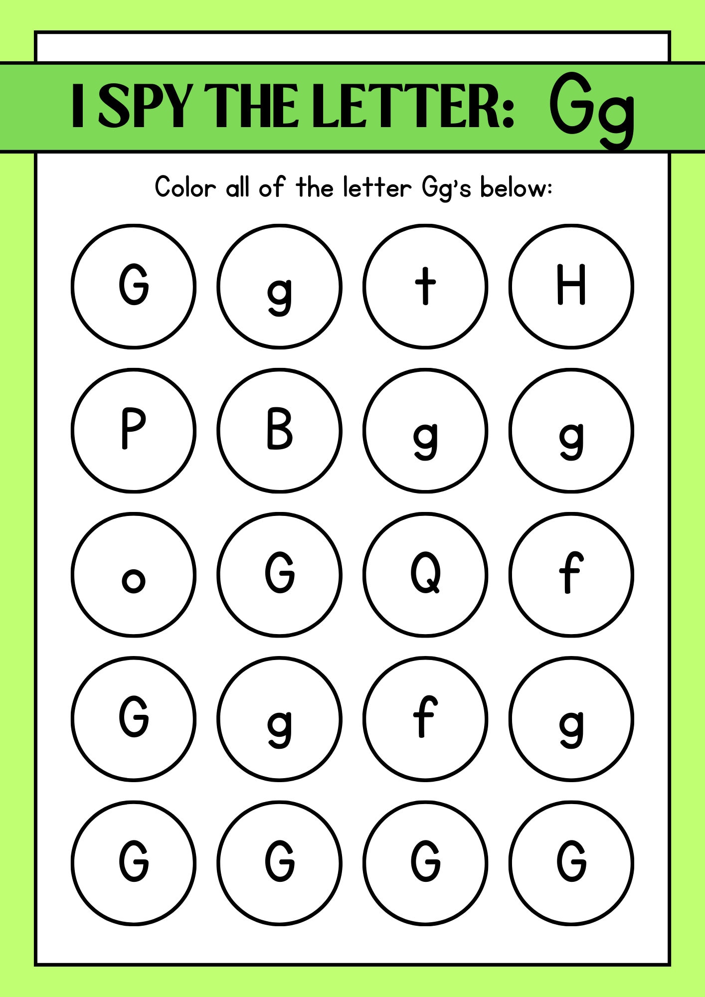 Colorful I Spy Alphabet Letters Worksheets PRINTABLE DIGITAL - Etsy