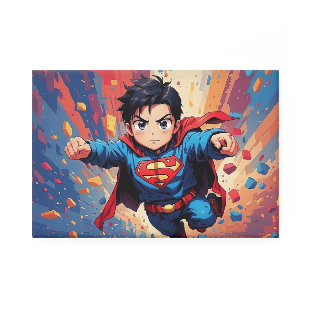 Superman Kawaii Anime Button Magnet Rectangle 1 & 10 Pcs - Etsy