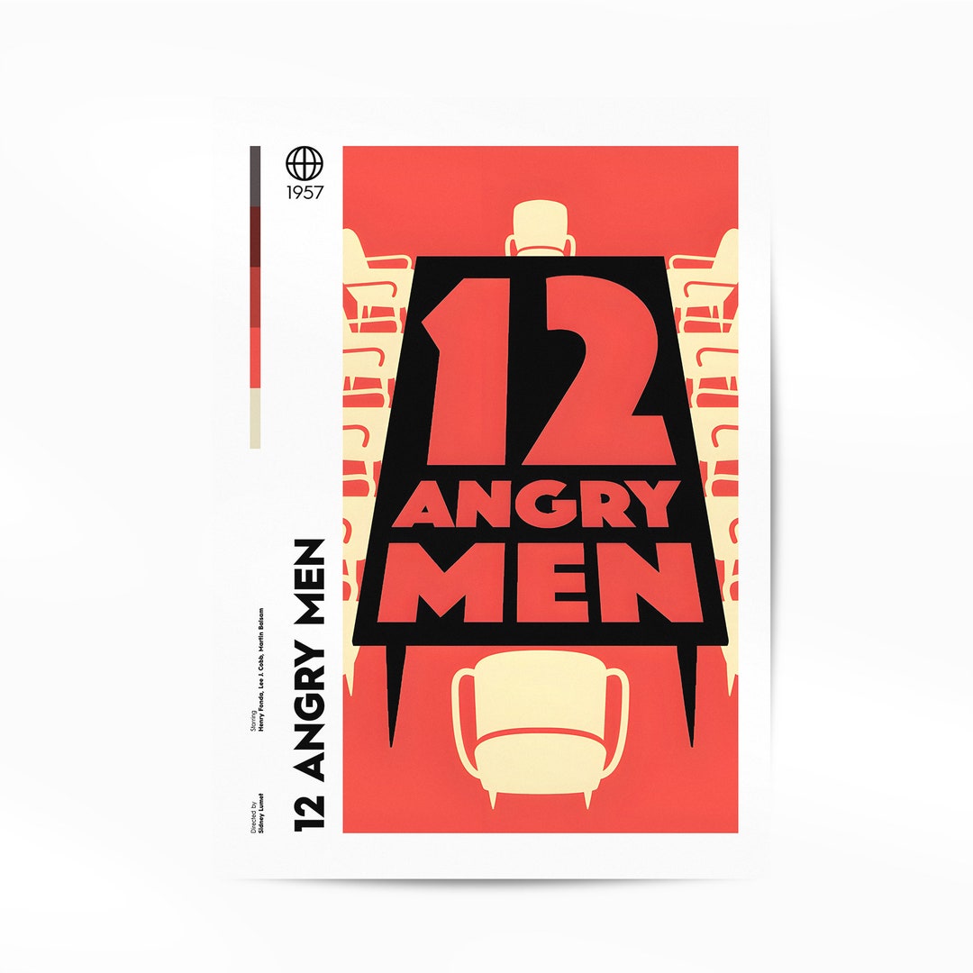 12 Angry Men Poster, 12 Angry Men Vintage, Retro Art Print, Wall Art ...