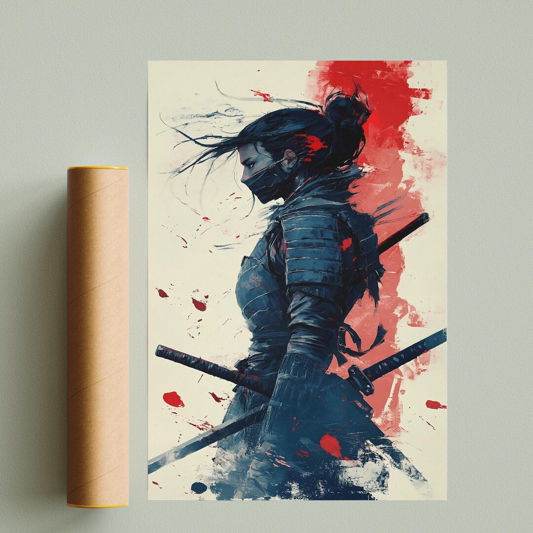 Samurai Poster, Samurai Wall Art, Samurai Print, Ninja Poster, Samurai ...