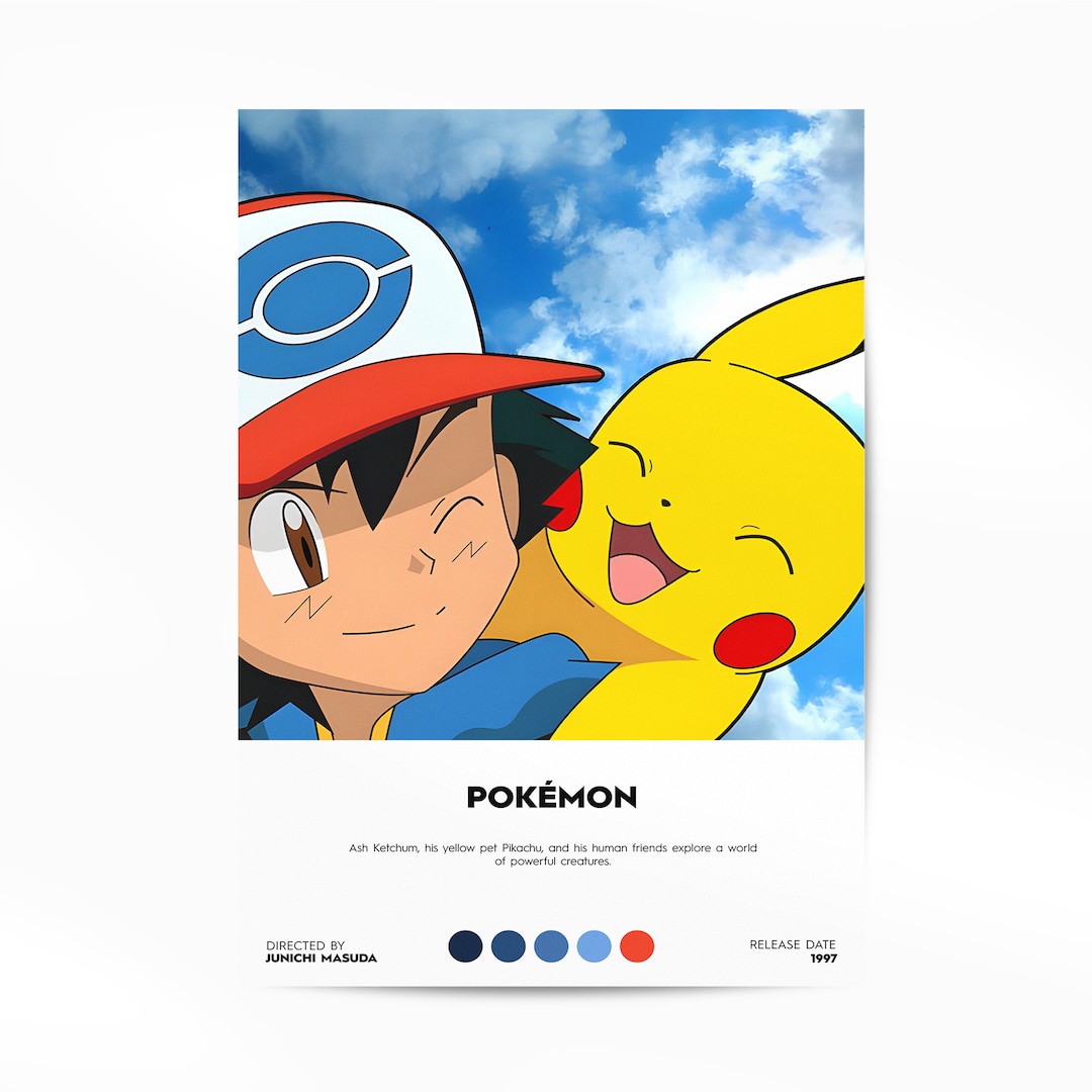 Pokemon Poster, Pokemon Wall Art, Pokemon Home Decor, Pokemon 1997 ...