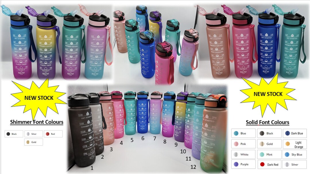 Water Bottle, Motivational Scale and Personalisation Options Available ...