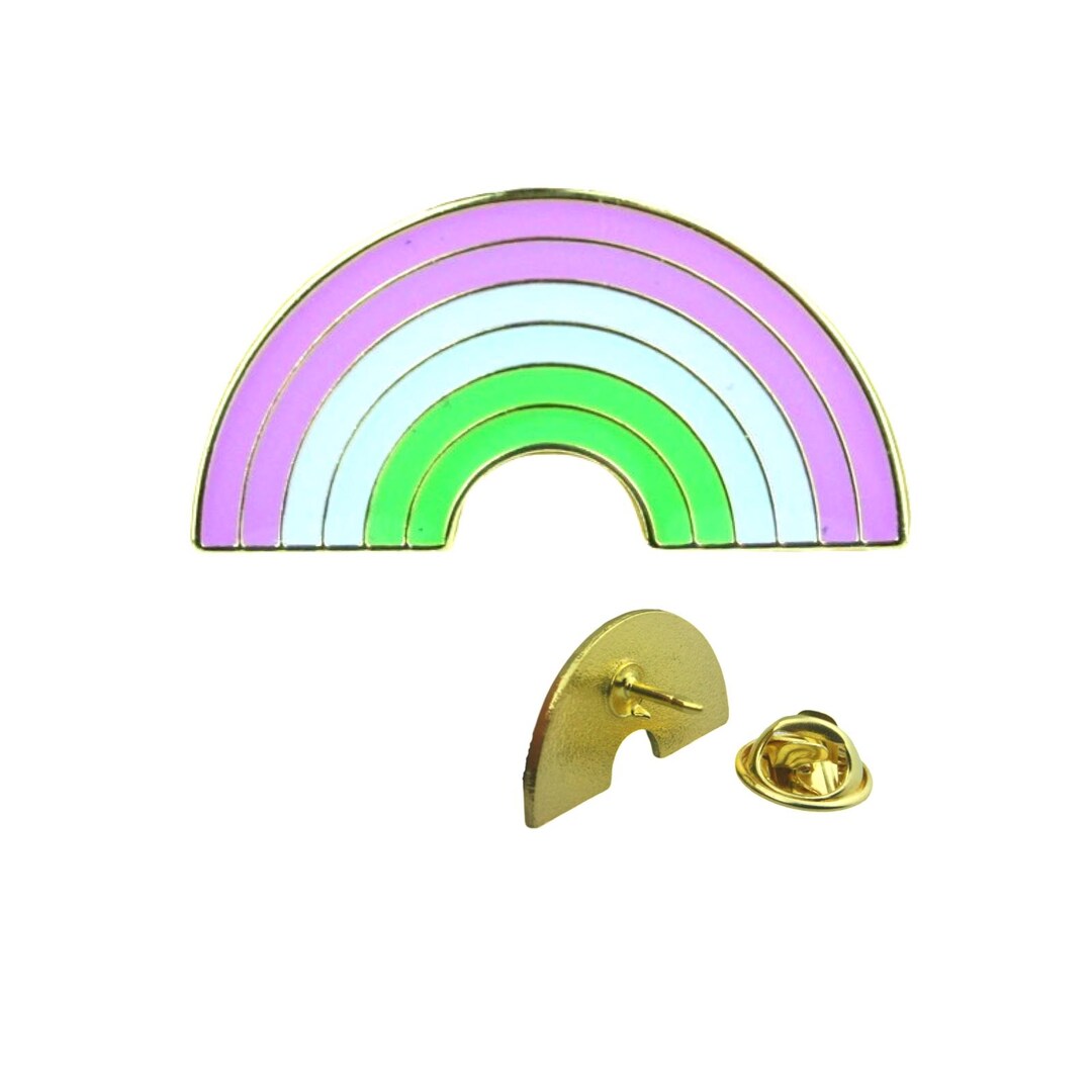 LGBTQ Enamel Pin / Brooch Rainbow Pin Gender Queer Rainbow Pin ...