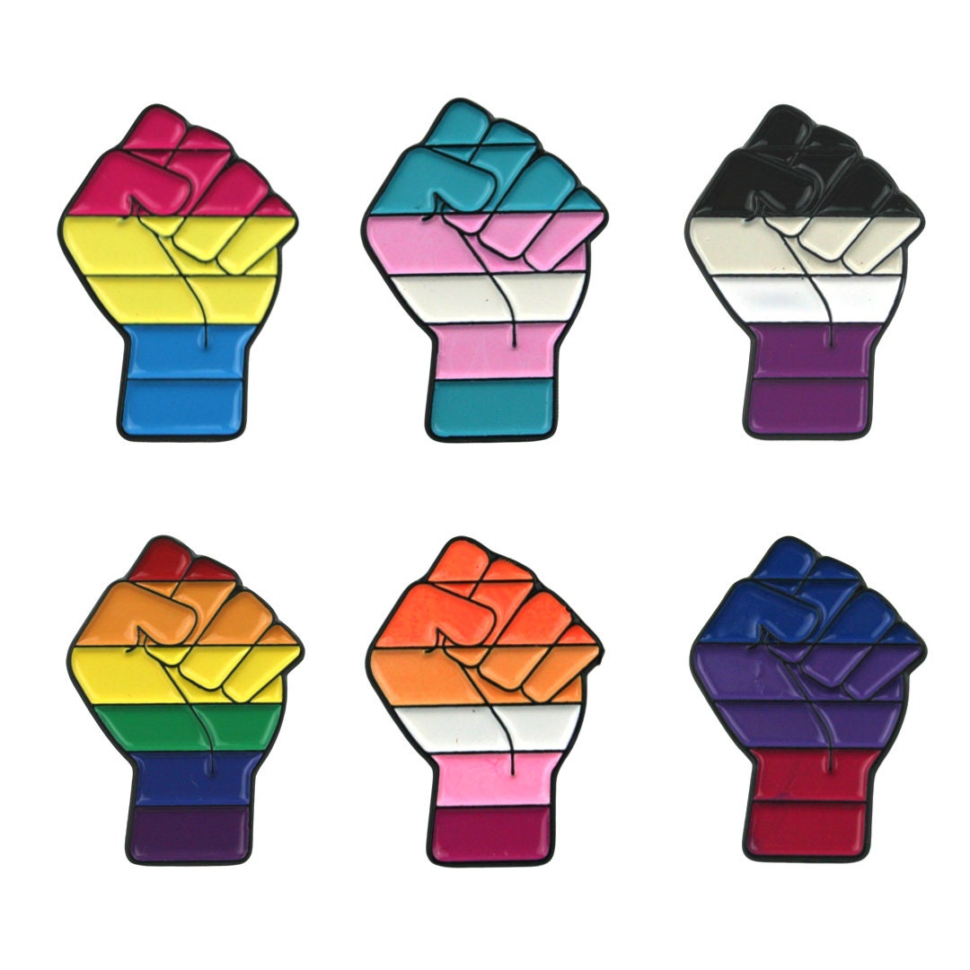 LGBTQ / BLM Fist Pins, Fists Badges Black Lives Matter Fist Pin ...