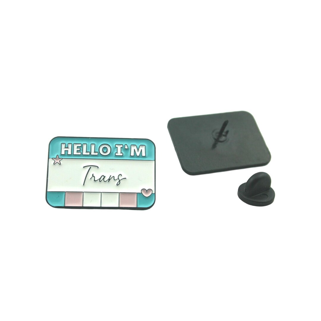 LGBTQ Enamel Pin - Hello I'm Trans - Transsexual Pin-transsexual Name Tag - Gift for Queer-trans ...